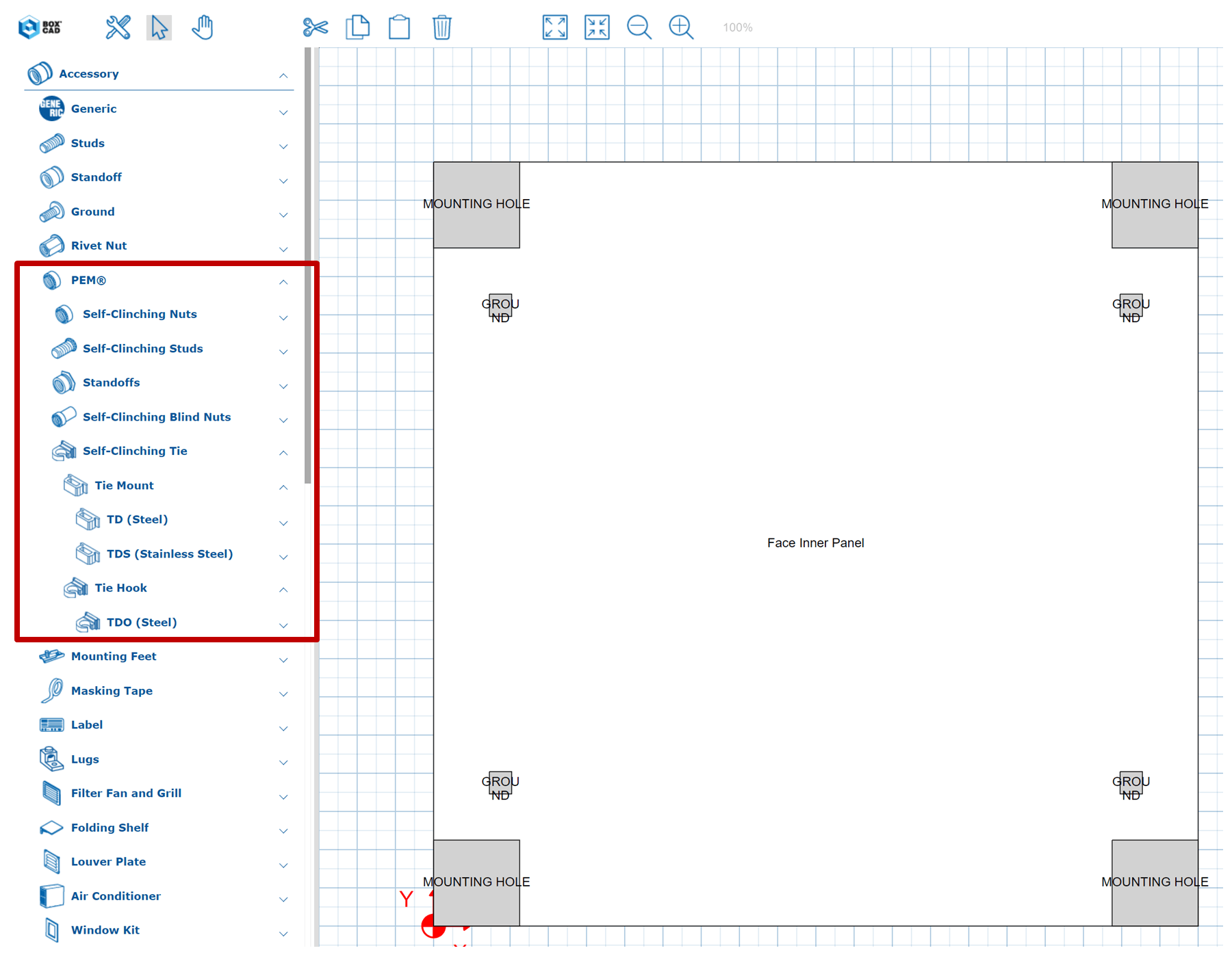 PEM Tie Mounts & Tie Hooks are available in BoxCAD! - EXM Manufacturing