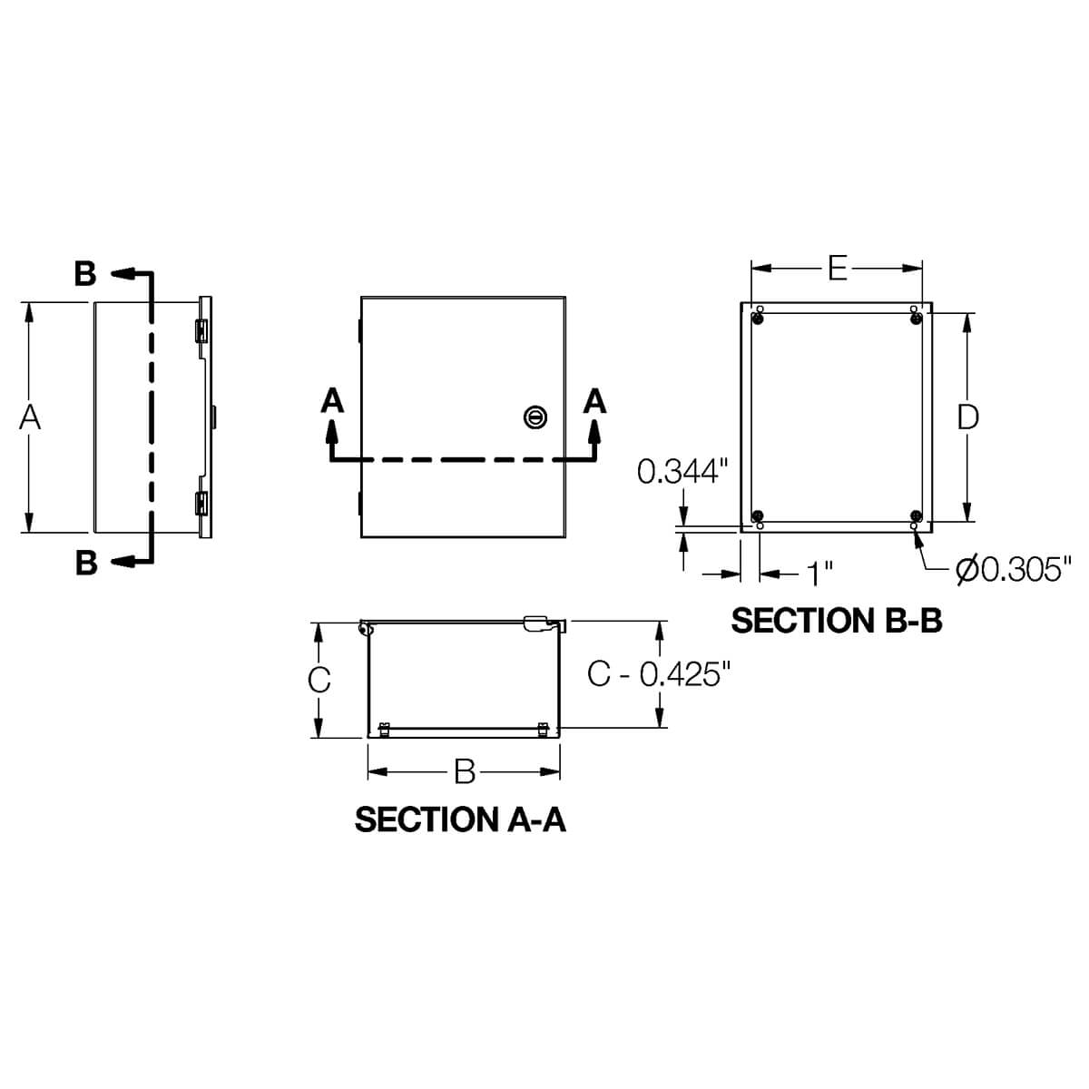 Type 1 | Utility enclosure single door - EXM Manufacturing