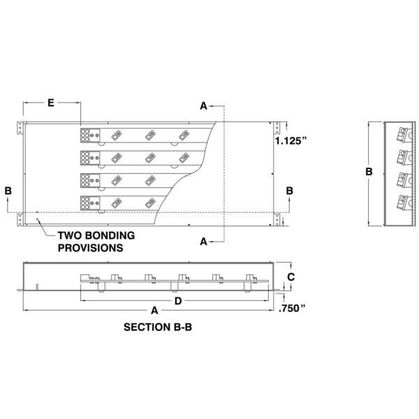 Type 1 | Bus bar splitter trough with aluminium bus bars and cover ...