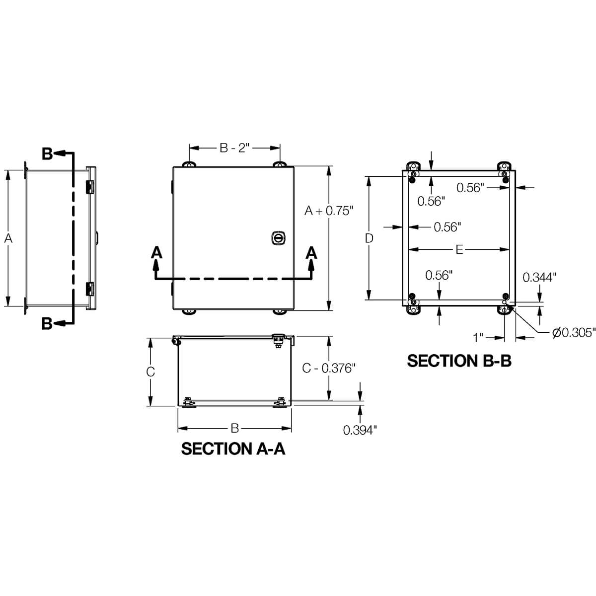 Type 4, 12 | Light duty single door JIC enclosure - EXM Manufacturing