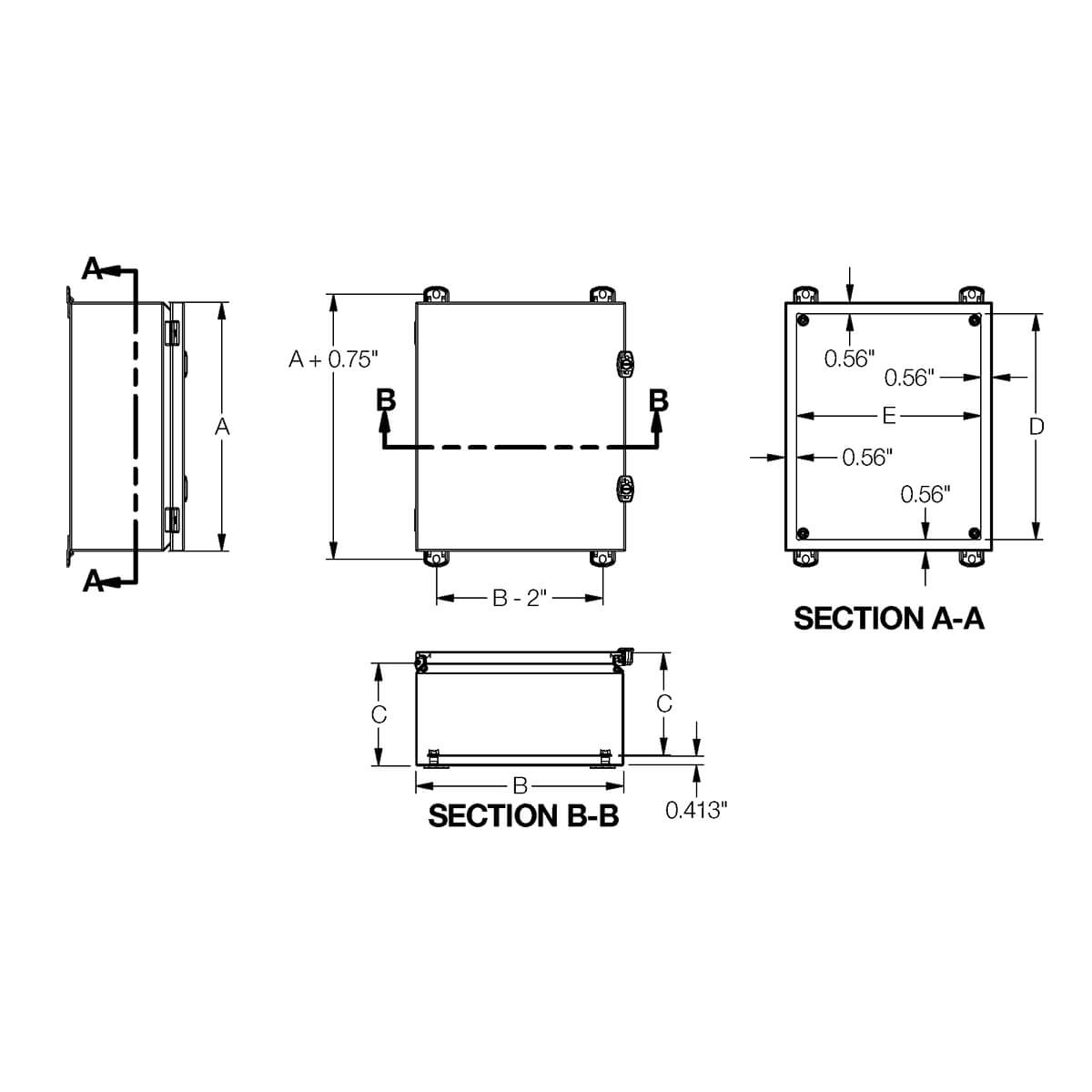 Type 4X, 12 | Single door JIC stainless steel enclosure with external ...