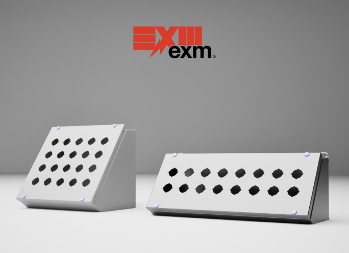 Oil & Dust Tight Sloped Front Pushbutton Enclosure - EXM Manufacturing